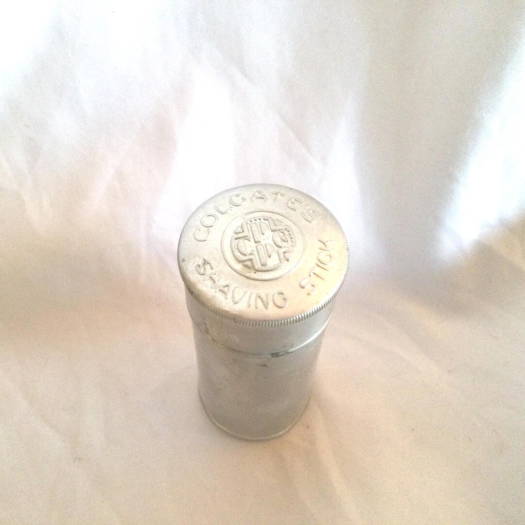 Vintage Colgate’s Shaving Stick Container, Embossed Aluminum, Bathroom ...