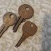 Vintage Keys for Repurposing Set of 3 Gold Tone Reuse Recycle Metal ...