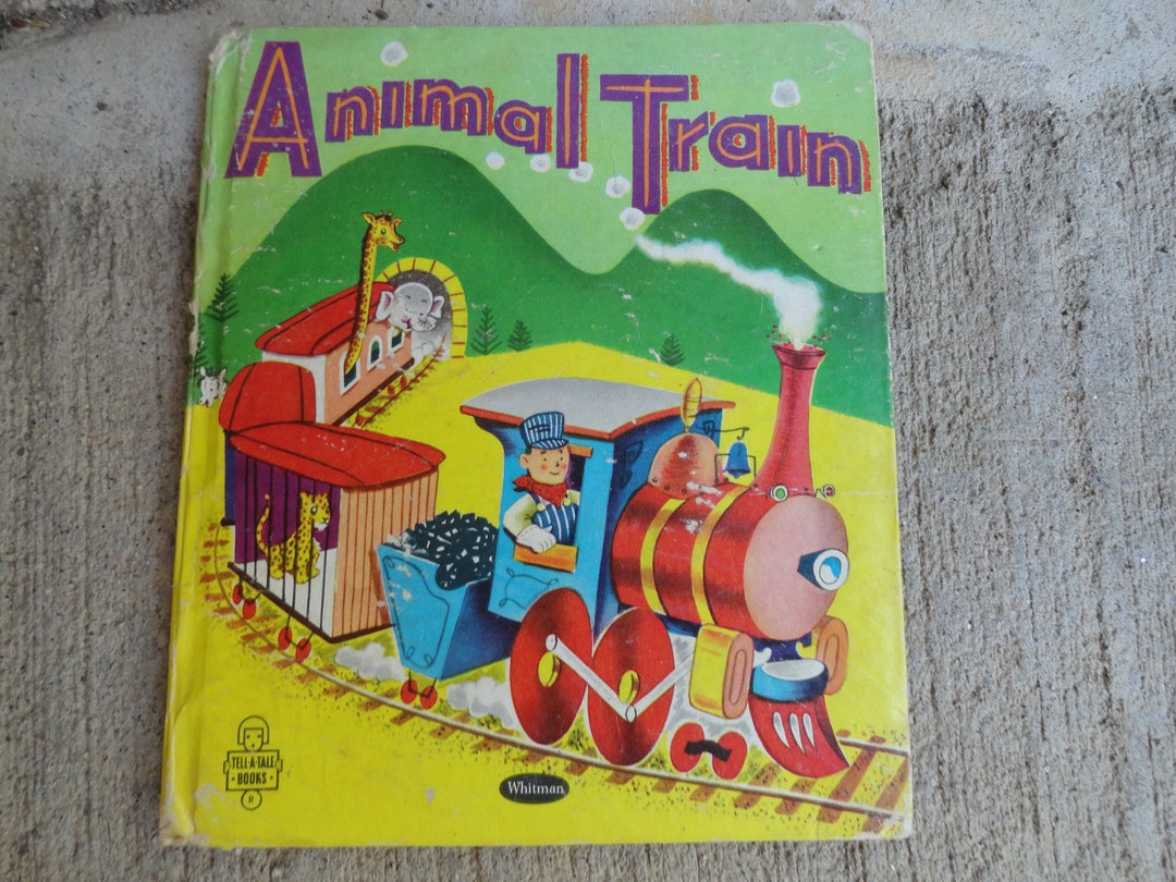 Vintage Children's Hardcover Book Animal Train Retro Kid's Book 1952 ...