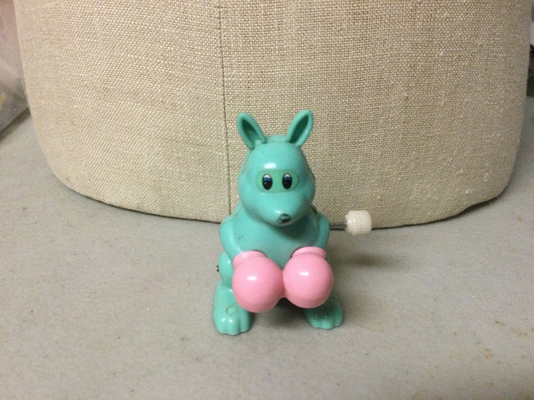 Vintage TOMY Wind up Waddle Toys Kangaroo or Red Duck Macao China Made ...