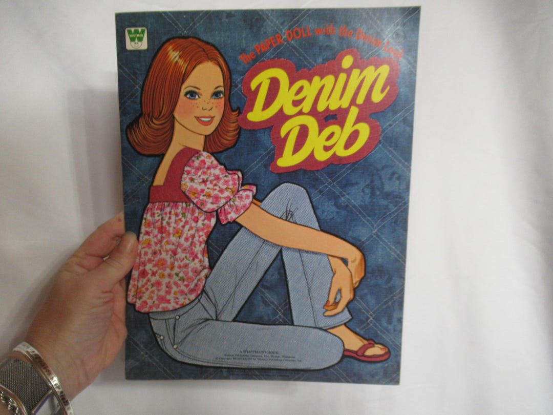 Vintage 1970s Denim Deb Paper Doll A Whitman Book 1977 NOS Teen Girls ...