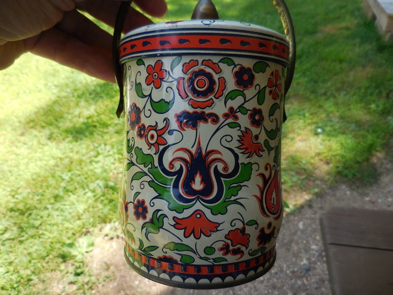 Vintage 1960s Metal Can Tin Embossed Flower Design | Etsy