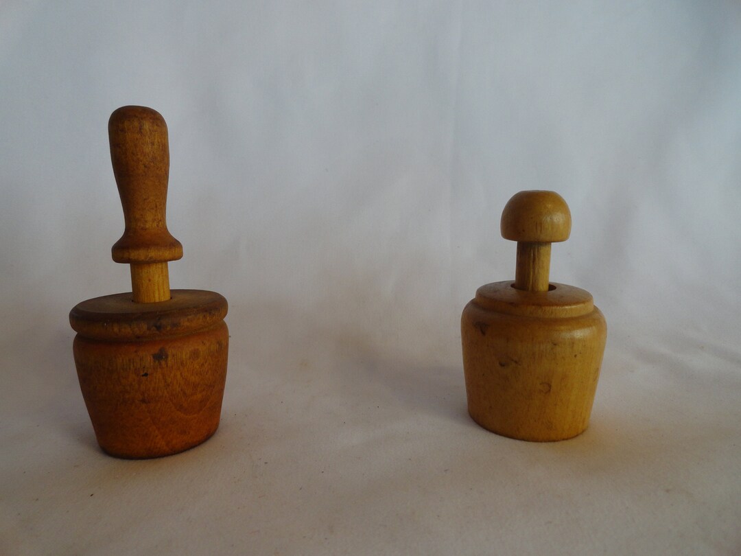 Vintage or Antique Wooden Butter Stamp Press Tiny Primitive Farmhouse ...