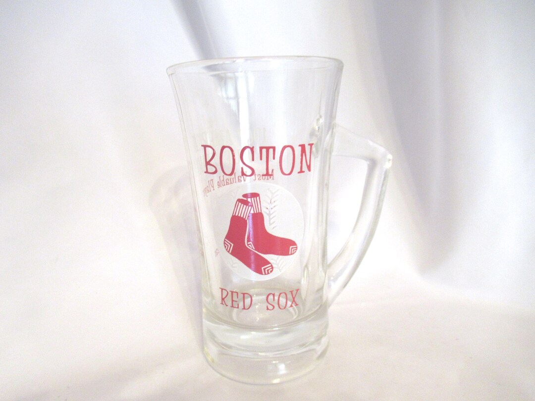Vintage Boston Red Sox Beer Mug American League Champs Clear Red ...