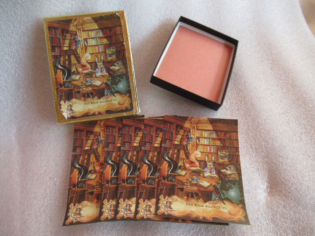 Vintage Animal Bookplates Antioch Bookplate Co. Paper Small Cards 1960s ...