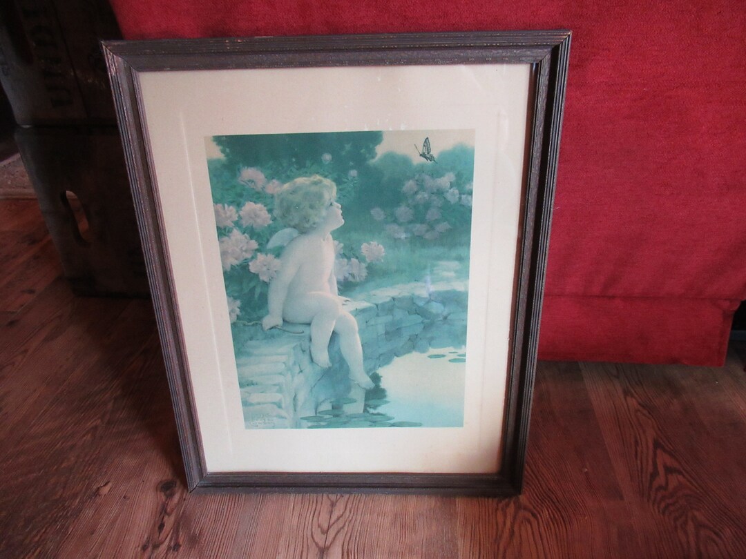 Vintage Bessie Pease Gutmann the Butterfly Large Framed Print Not ...