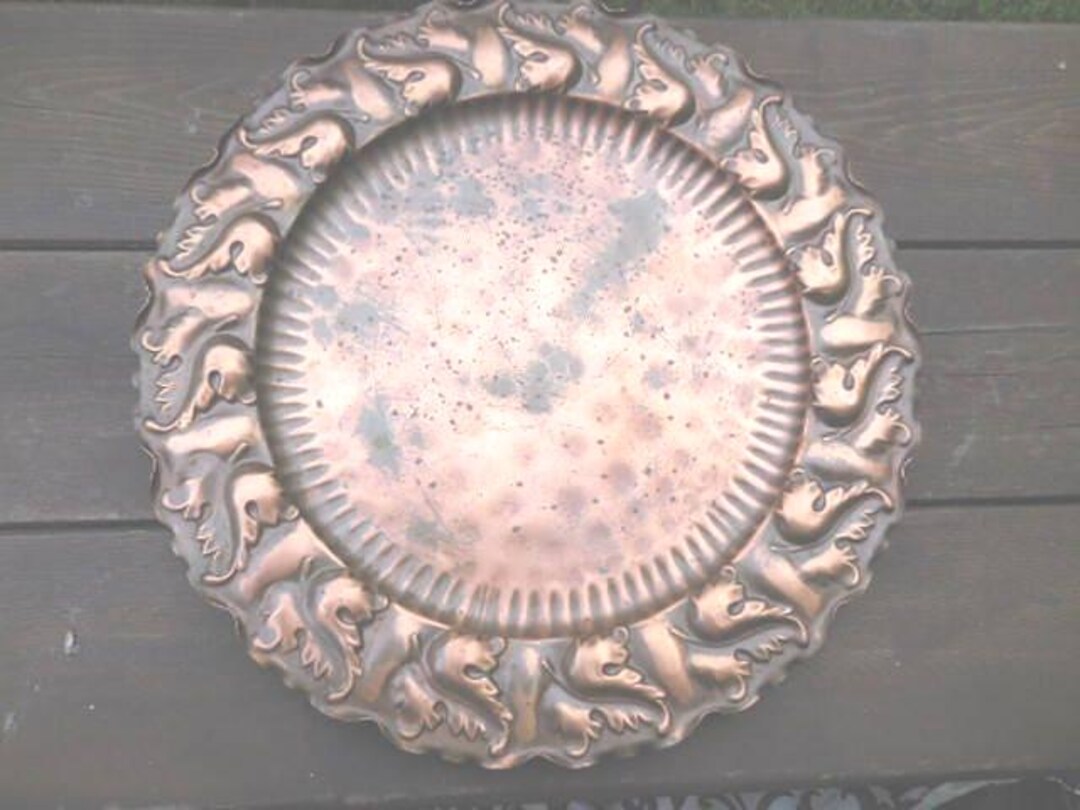 Vintage Gregorian Copper Tray Large Solid Wall Hanging 1960s 1970s ...