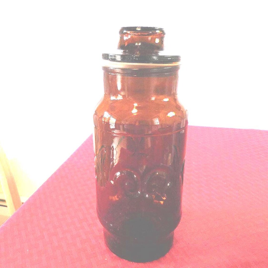 Vintage Cremora Brown Glass Jar, Borden's With Fleur De Lis, Not ...