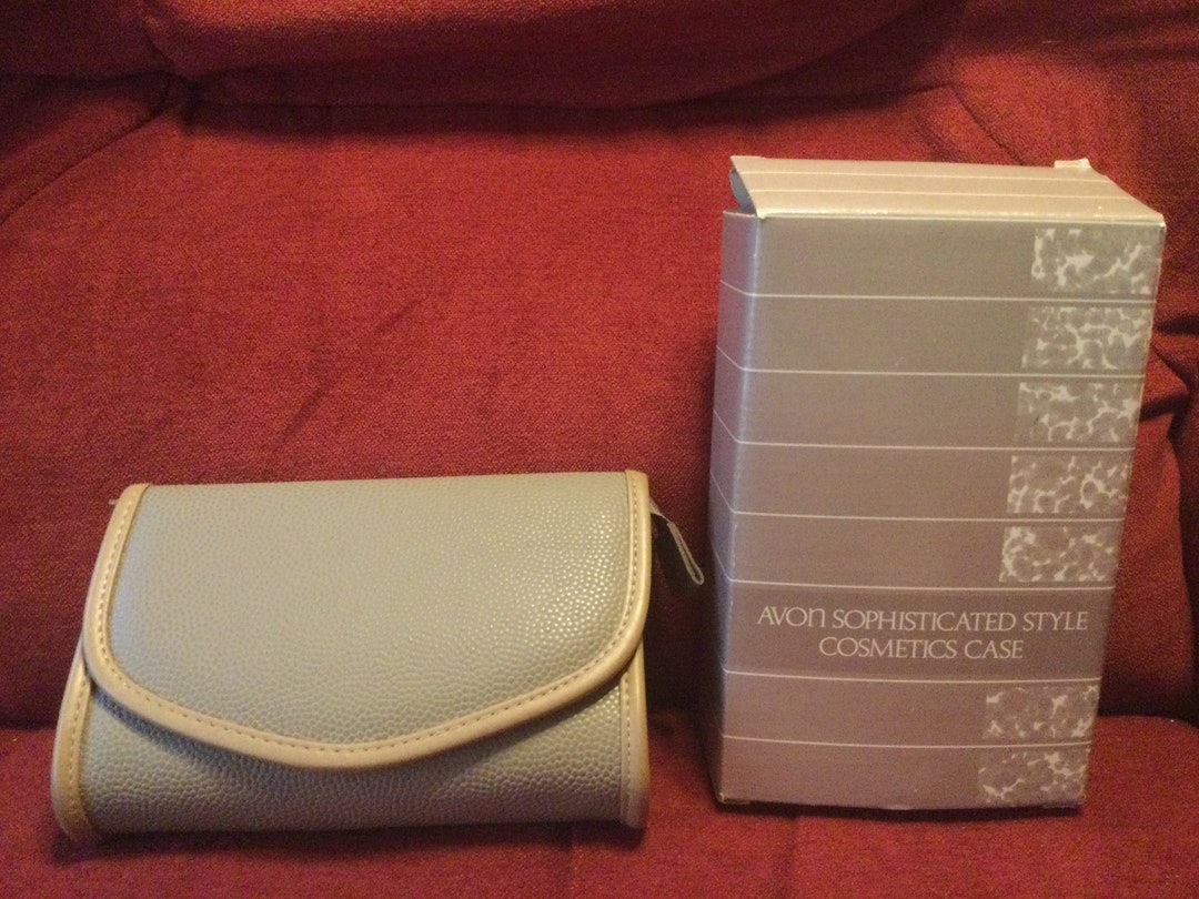 Vintage Avon Light Brown Beige Cosmetic Case 1980s Sophisticated Style ...