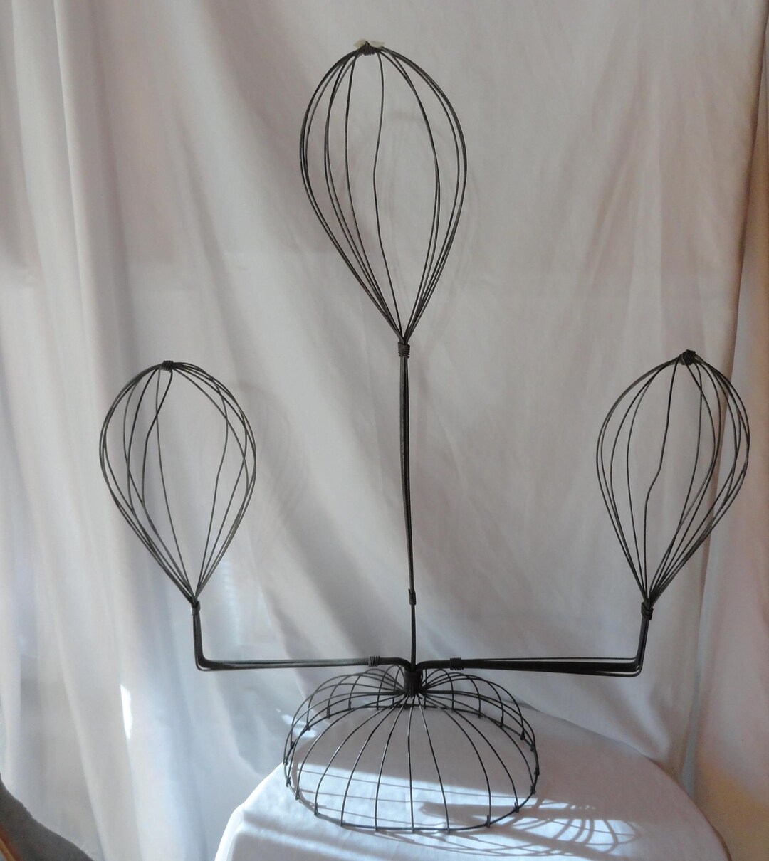 Vintage Wire Hat Stand Triple Display Self Standing Craft Fairs Shows ...