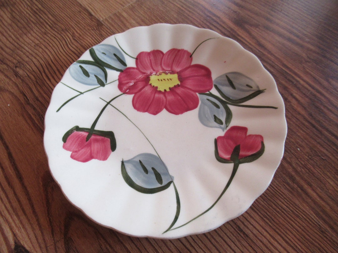 Vintage Blue Ridge Pottery Co. Small Round Dessert Plate Large Red ...