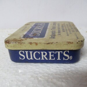Vintage Gray & Blue Sucrets Tin Antiseptic Throat Lozenges Tin Small ...