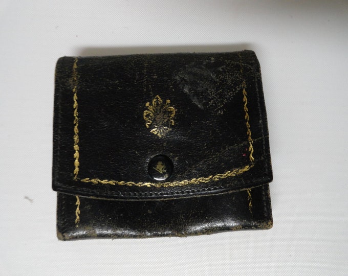 Vintage 1950s to 1970s Misuri Leather Small Black Change Purse Made in ...