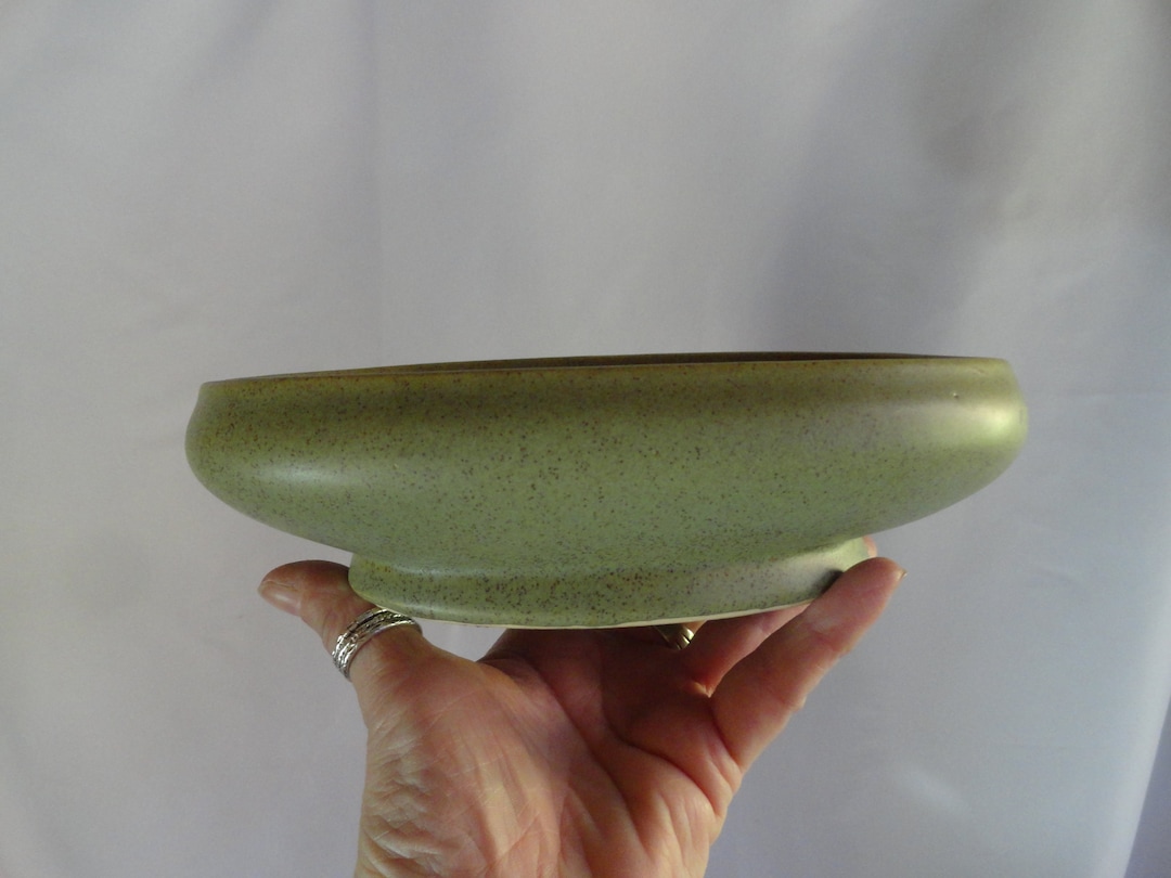 Vintage Mccoy Floraline USA Made Sage Green/brown Speckled Shallow ...