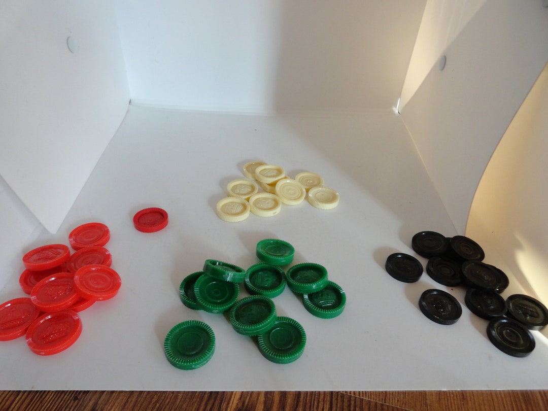 Vintage Colored Plastic Checker Piece Repurpose/reuse/recycle Red/green ...