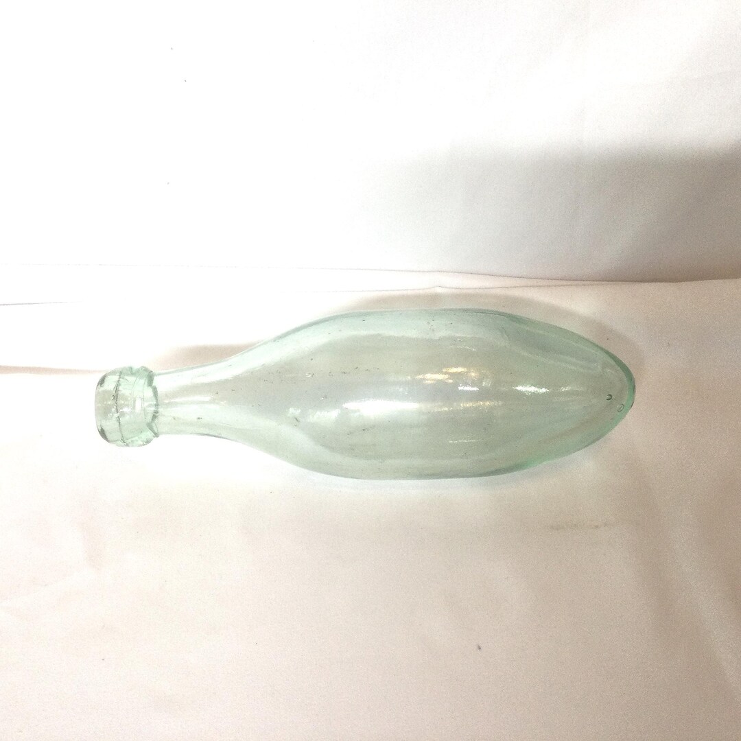 Antique Light Green Torpedo Ship Bottle Cork Blob Top Home Decor ...