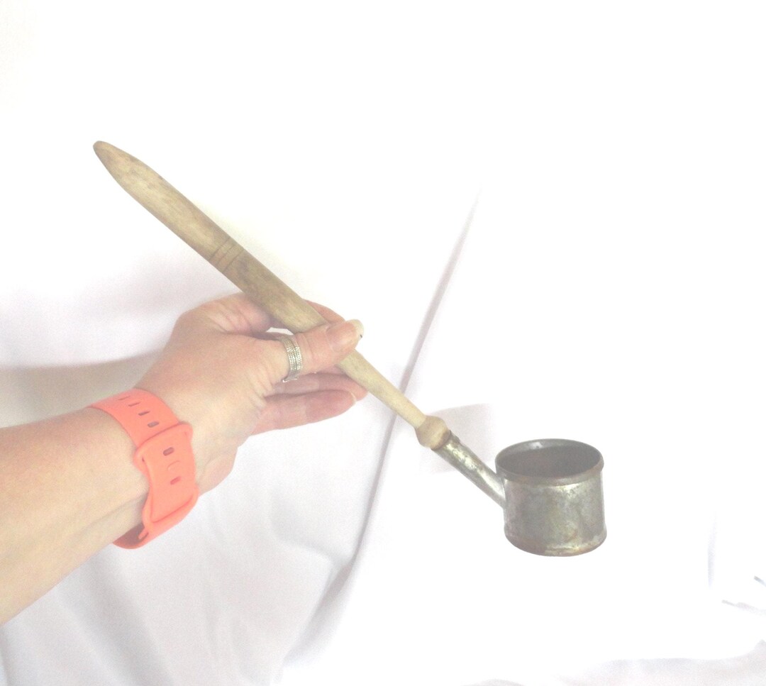 Antique Wood & Tin Ladle Dipper Water Sipper Kitchen Utensil Primitive ...