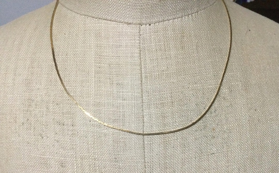 Vintage Gold Cobra Chain Necklace, NOS, Thin Shiny, Small Size, 1970s ...