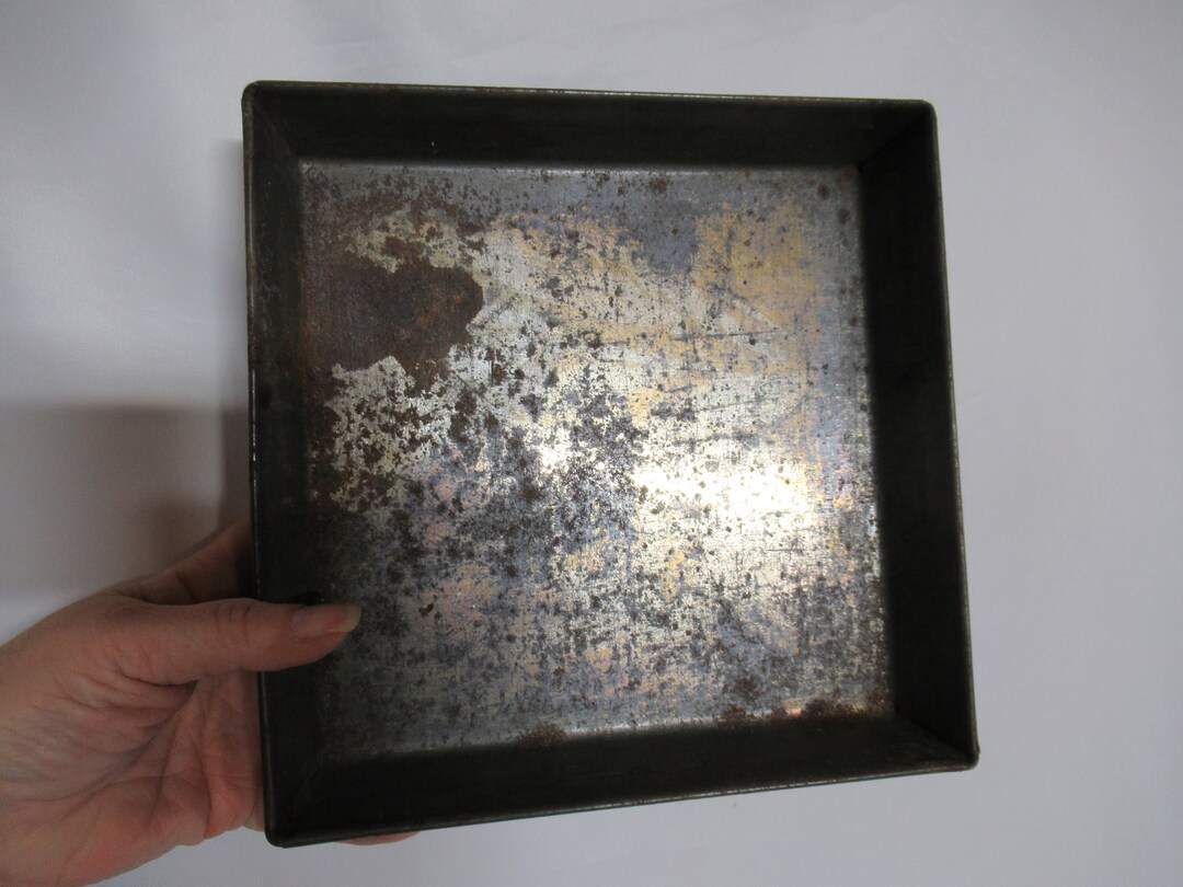 Vintage Ekco No. 601 Smooth Metal Square Baking Pan Folded Sides ...