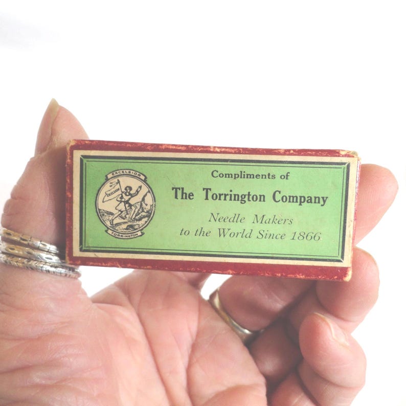 Vintage the Torrington Co. Needle Holder, Brass, Enamel, Green - Etsy