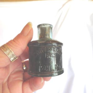 Antique Aqua Glass Ink Bottle, Continental Ink Well, Cork Top, Mucilage ...