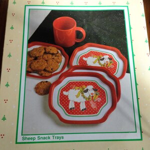 Vintage 1980s Metal Sheep Snack Trays NIB Red/ White Sheep - Etsy