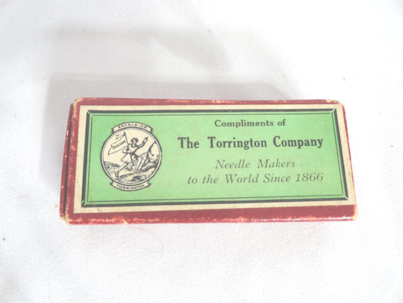 Vintage the Torrington Co. Needle Holder, Brass, Enamel, Green - Etsy