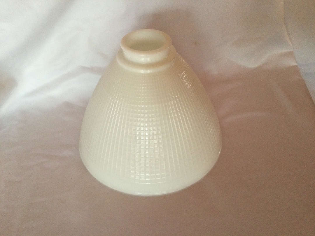 Vintage Milk Glass Torchiere or Stiffel Shade Waffle Pattern Lampshade ...