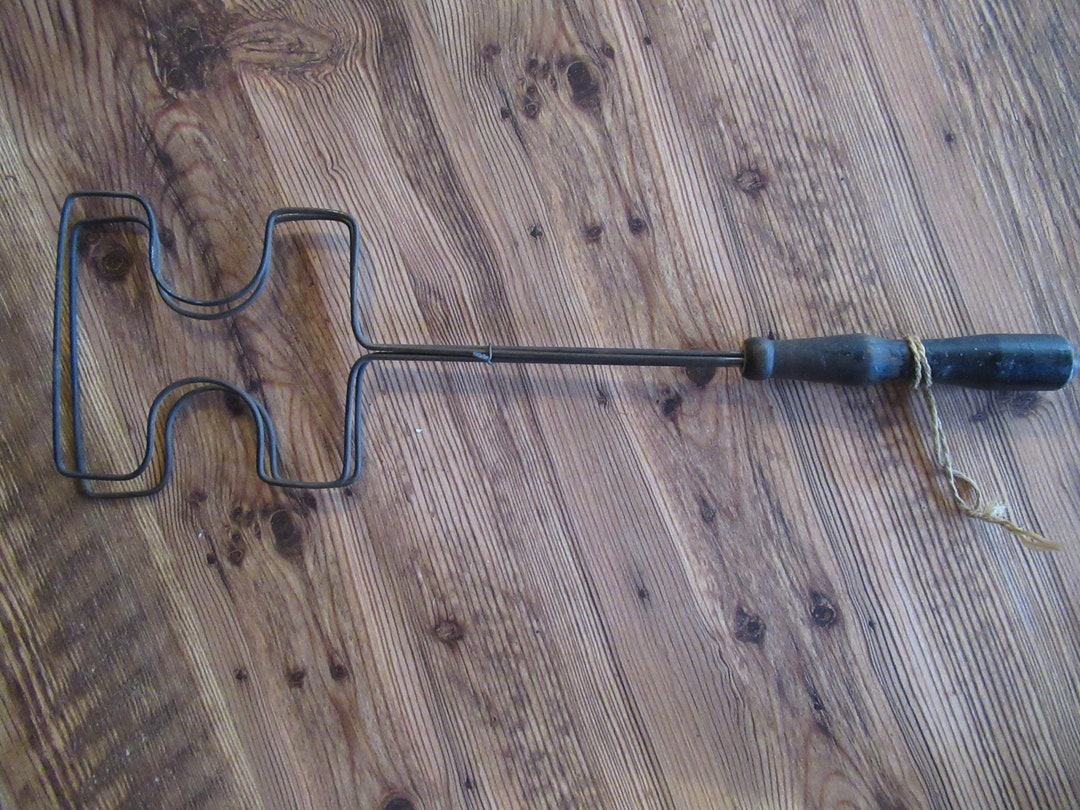 Vintage Metal Wire & Black Wood Toaster Toast Maker Breakfast Utensil ...