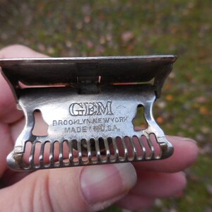 Antique Men's Gem Razor Brooklyn New York Silver Tone GEM Man's Razor ...