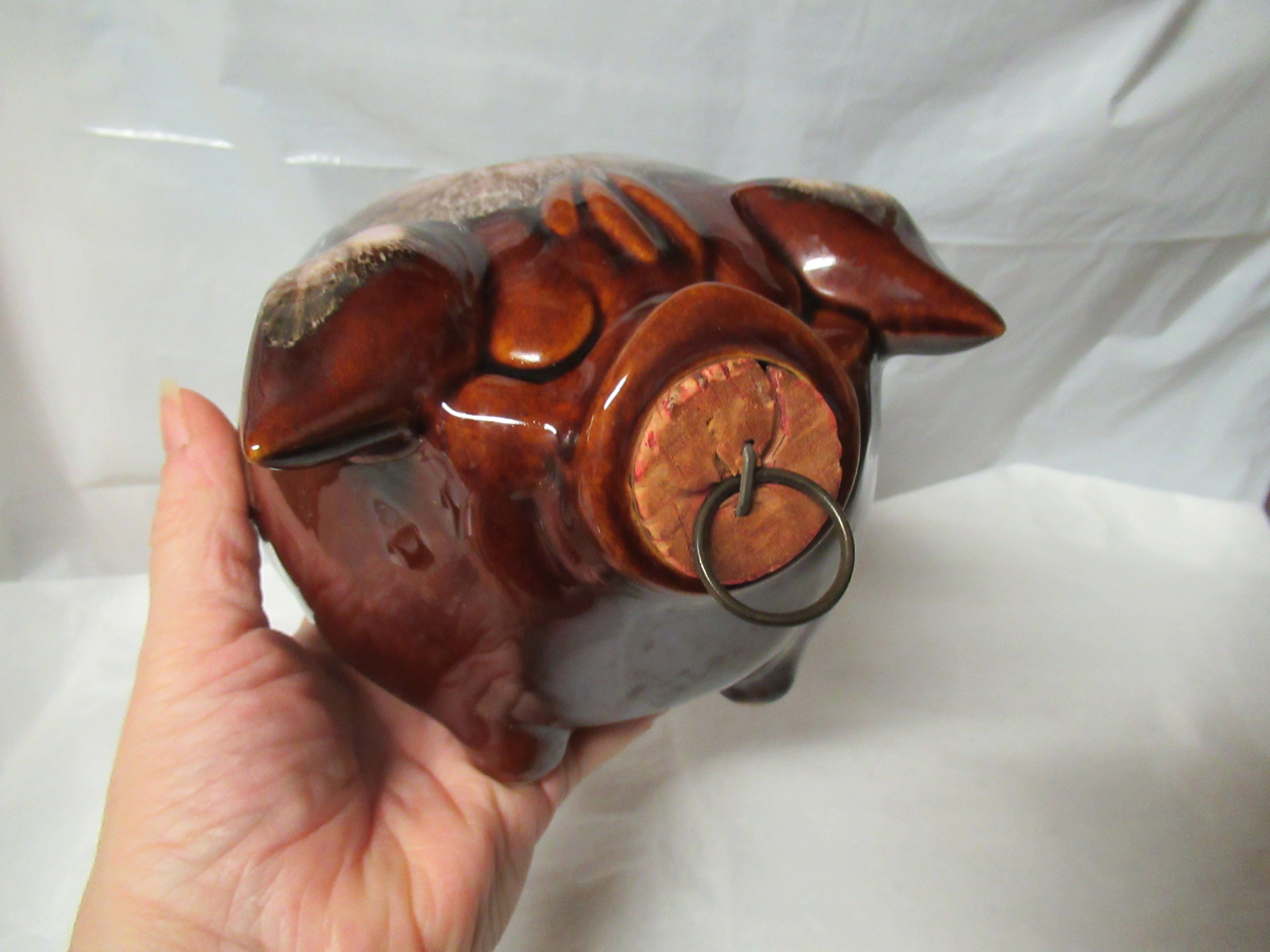 Vintage 1950s Hull Pottery Corky Pig Brown Drip | Etsy