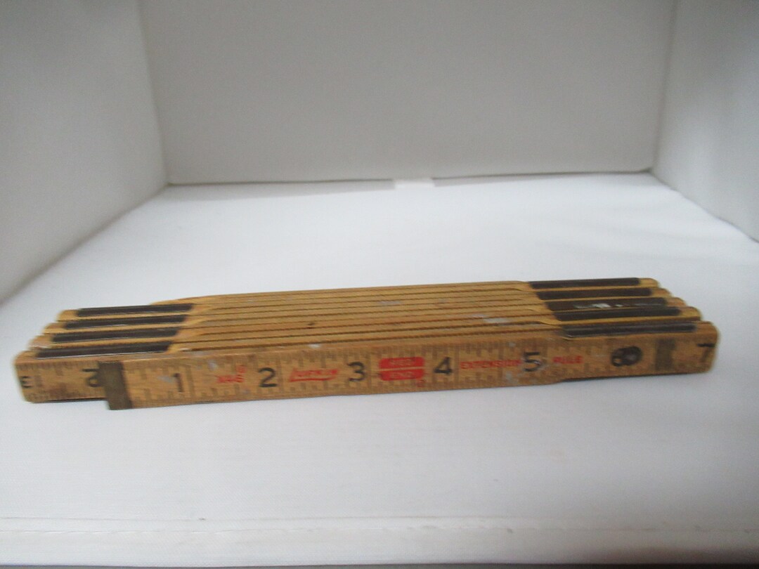 Vintage Lufkin Red End Extension Rule Wooden Ruler X46 Not Perfect 60 ...