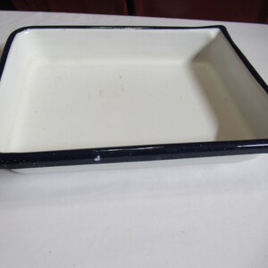 Vintage Dark or Light Blue & White Metal Enamel Film Tray Small Film ...