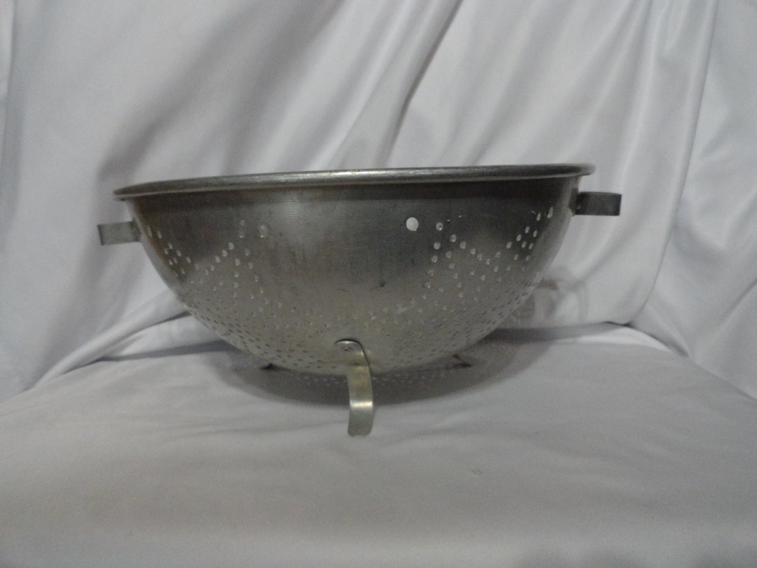 Vintage Large Aluminum Colander or Strainer Kitchen Tool Double Handles ...