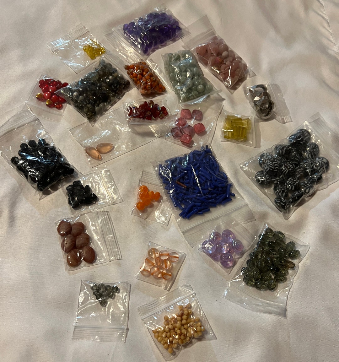 1 Lb. Colored Glass Mixed Bead Lot Multi Colors Beading Crafting ...