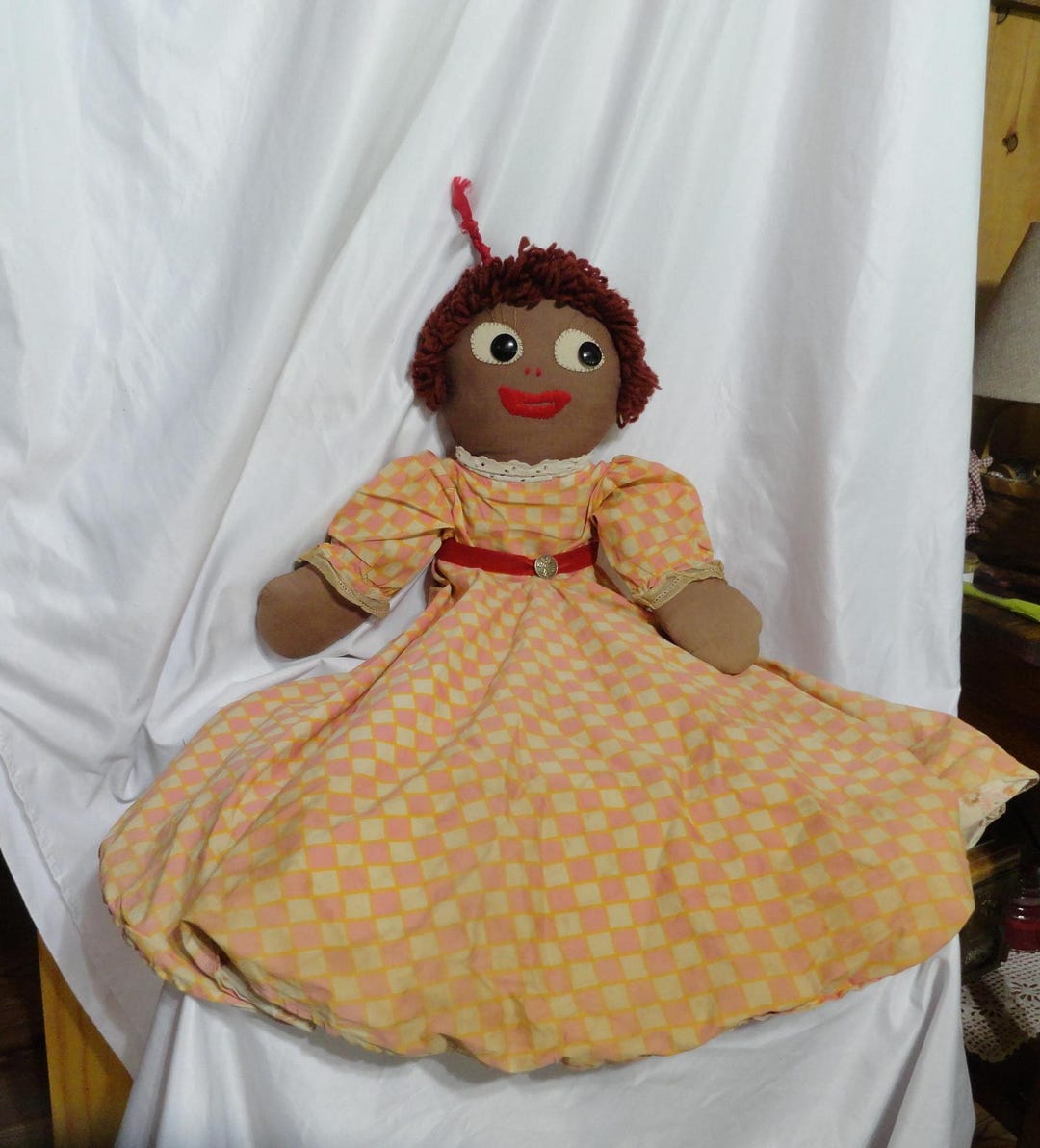 Vintage Topsy Turvy Flip Doll Black & White Handmade Folk Art Doll 2 ...