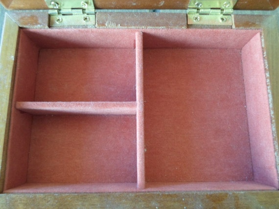 Vintage 1960s to 1970s Small Wooden Jewelry Box Dress… - Gem
