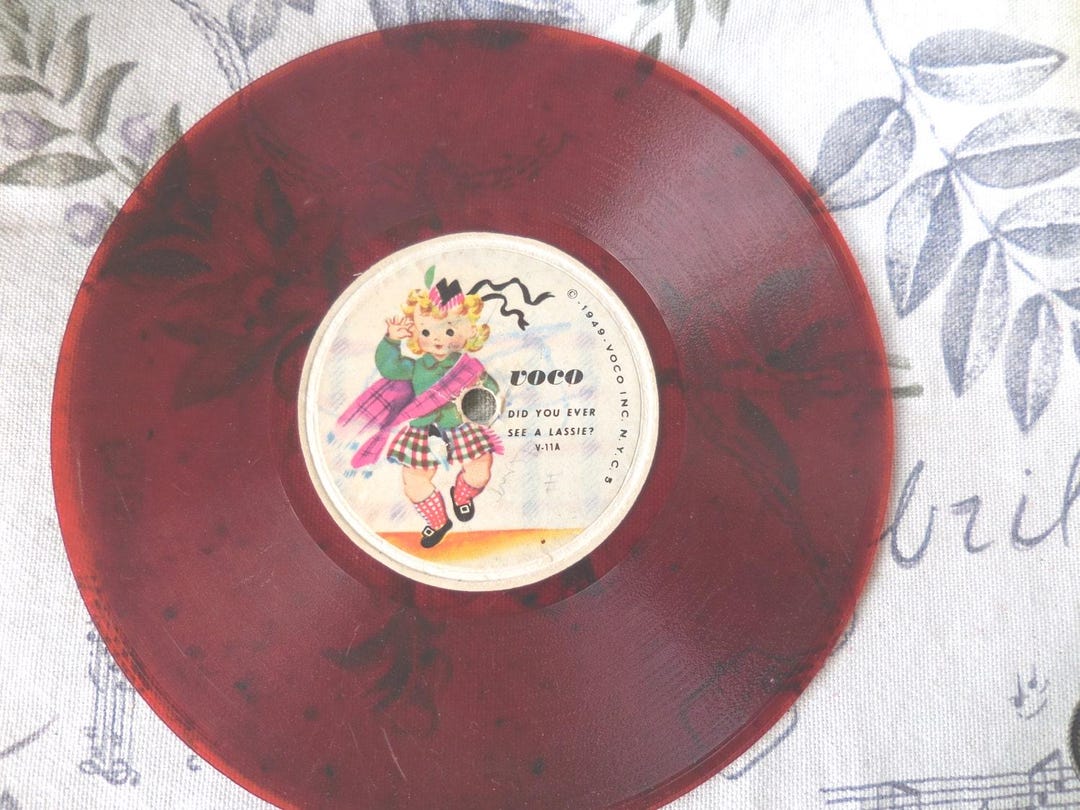 Vintage Child’s Red 45 Rpm Record, 1940s, Did You Ever See A Lassie ...