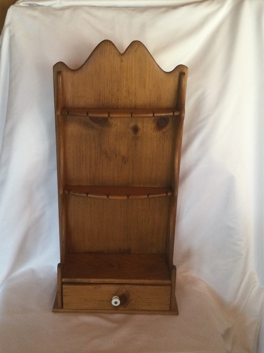 Vintage Wooden Spoon Rack Display Lightweight Holds 12 Collectible ...