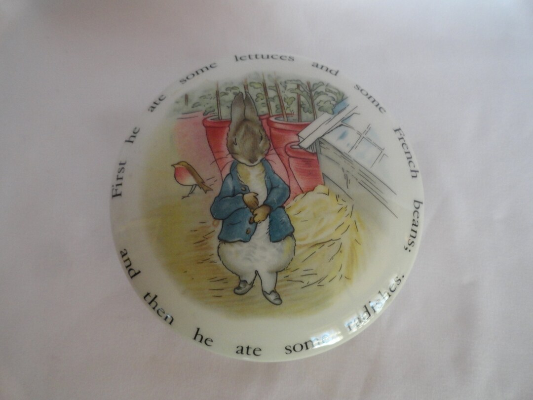 Vintage Beatrix Potter Covered Trinket Dish Peter Rabbit Wedgwood of ...