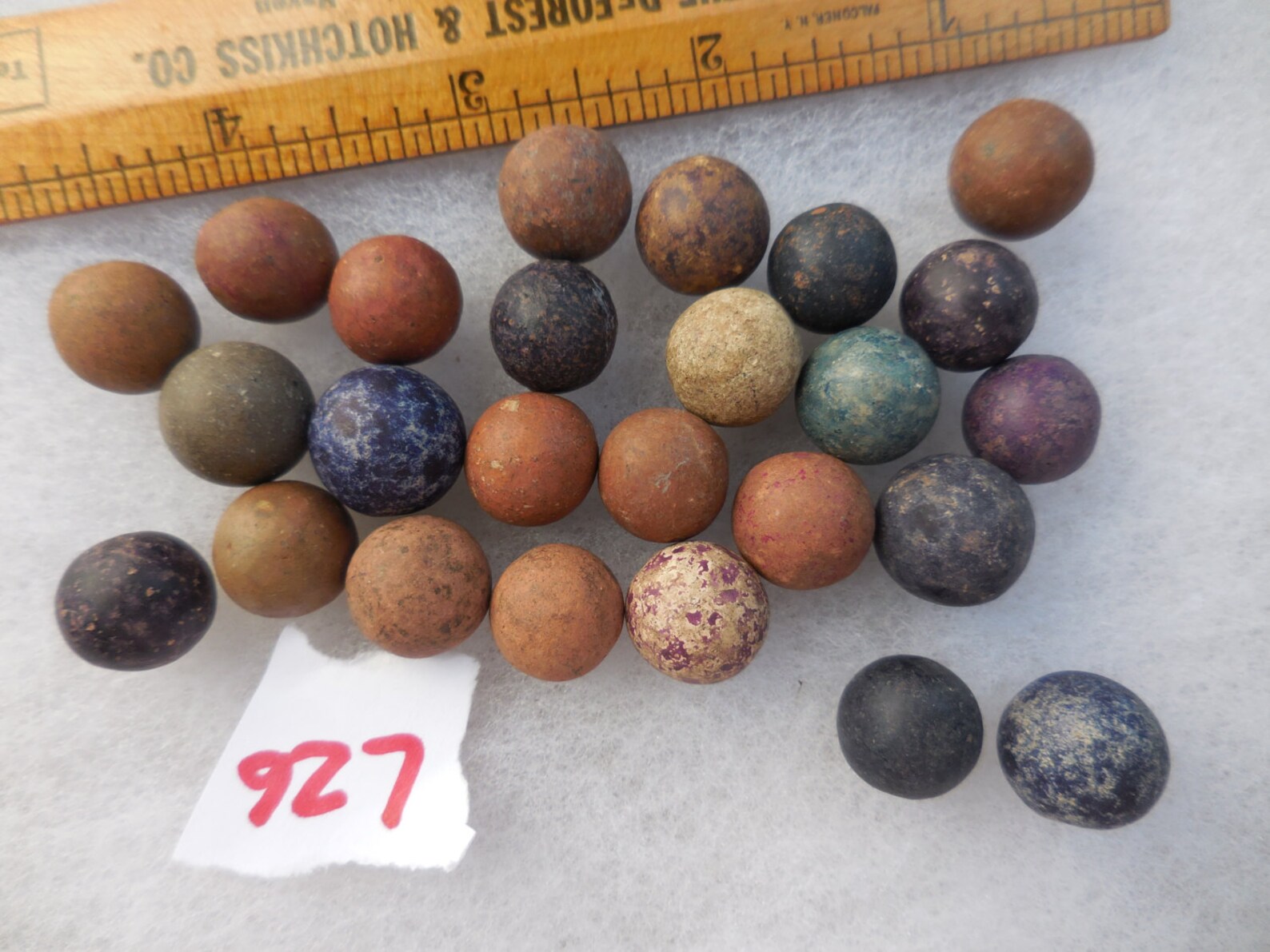 Antique Clay Marbles 25 Count Different 1800s Colors and Sizes Lot ...