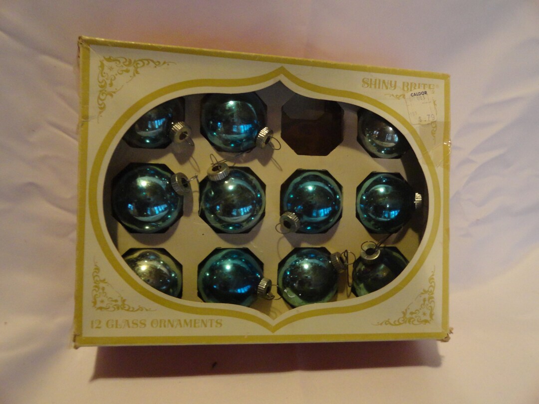 Vintage 1950s/1960s Shiny Brite Box Round Glass Christmas Tree Hanging ...