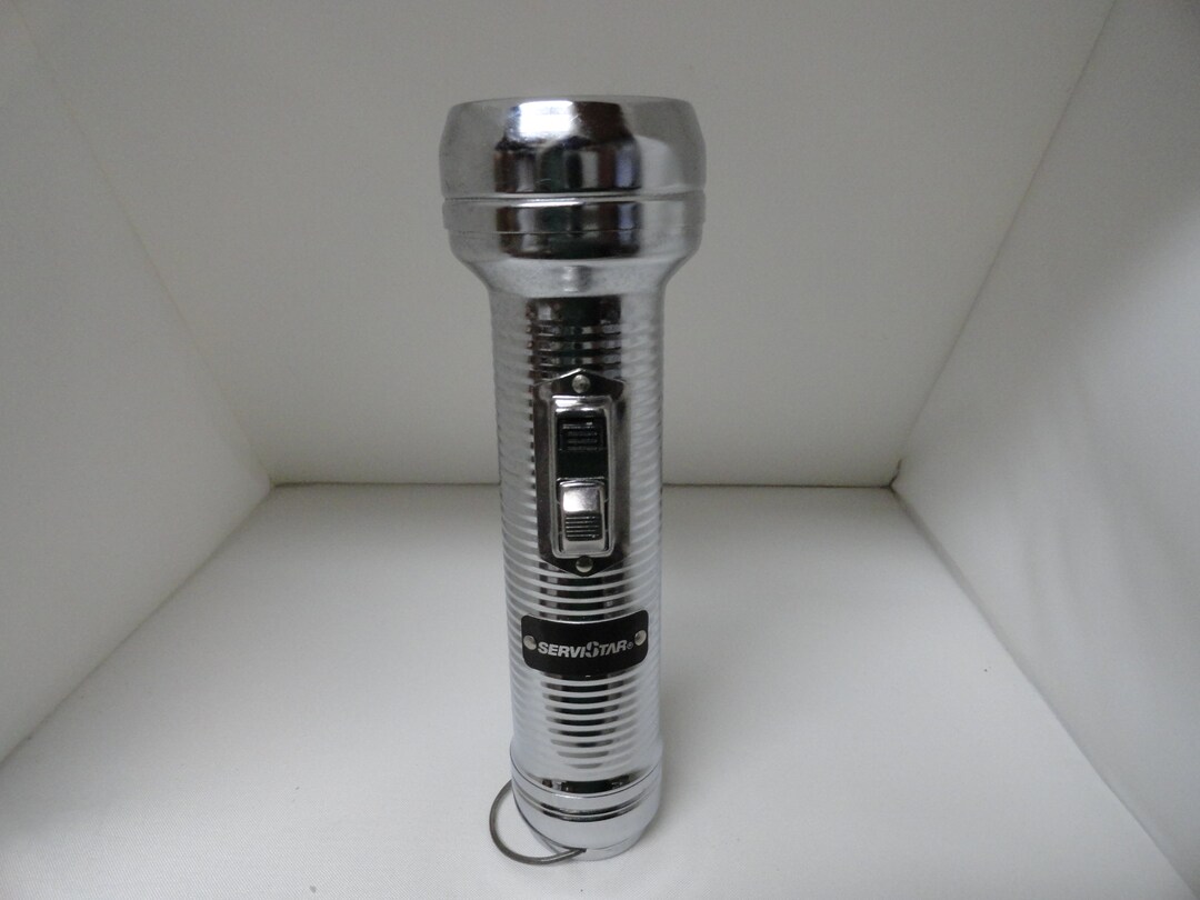 Vintage Servistar Flashlight Chrome Silver Tone Working Condition Ring ...