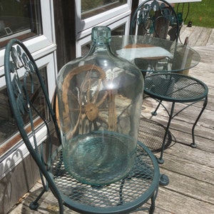 Antique 5 Gallon Glass Water Jug Light Aqua Green Glass Loose Change ...