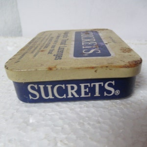 Vintage Gray & Blue Sucrets Tin Antiseptic Throat Lozenges Tin Small ...
