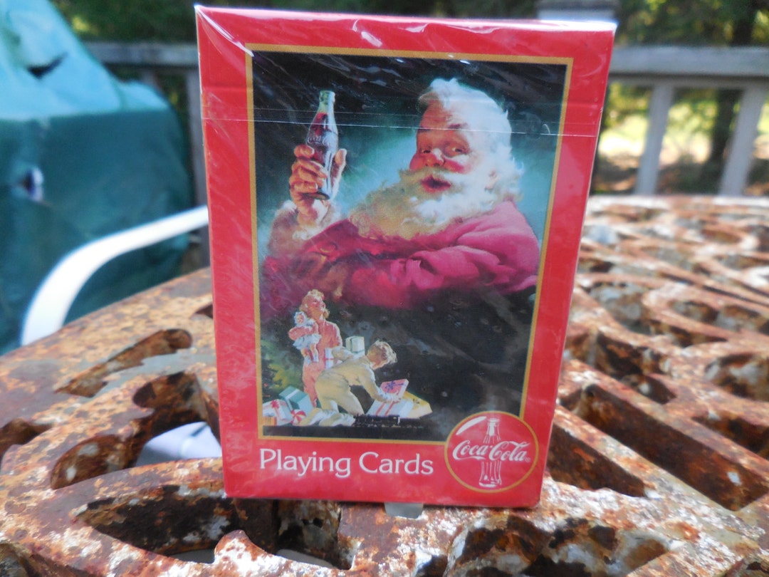 Vintage Coca-cola Brand Playing Cards Deck 1996 Santa and Children ...
