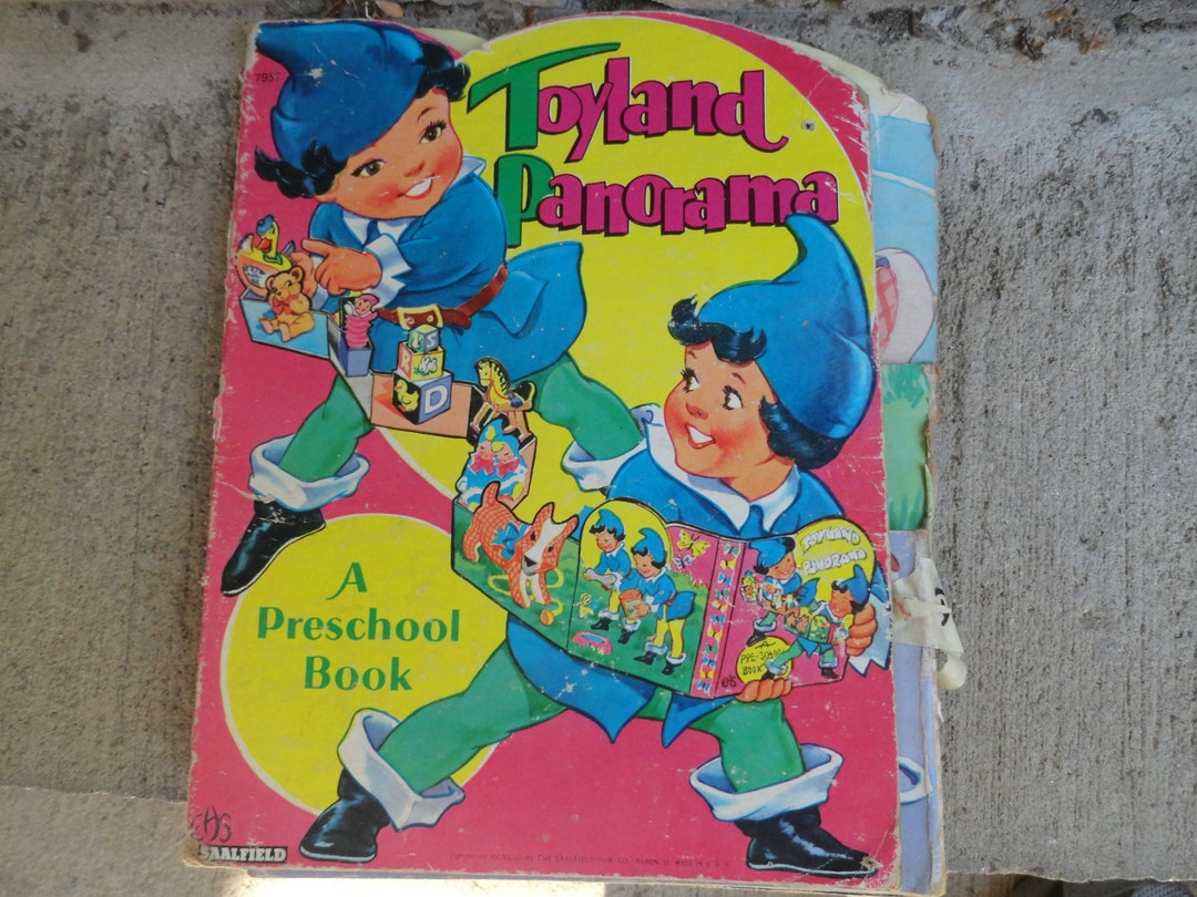 Vintage Child's Preschool Book Fold Out toyland Panorama 1950s ...