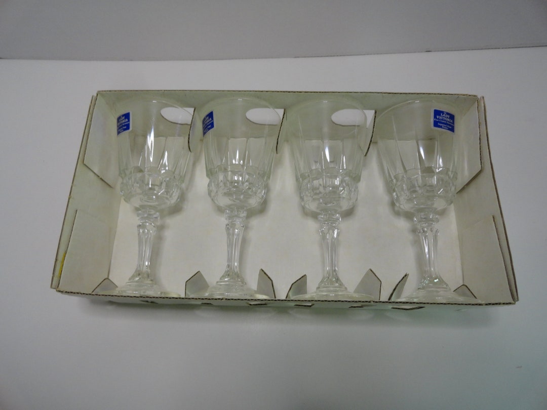 Vintage French Crystal Stemware Drinking Glasses NOS Chantelle Set of 4 ...