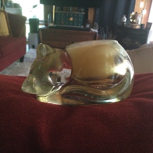 Vintage 1980s AVON Clear Glass Sleeping Kitty Cat Votive/tea - Etsy