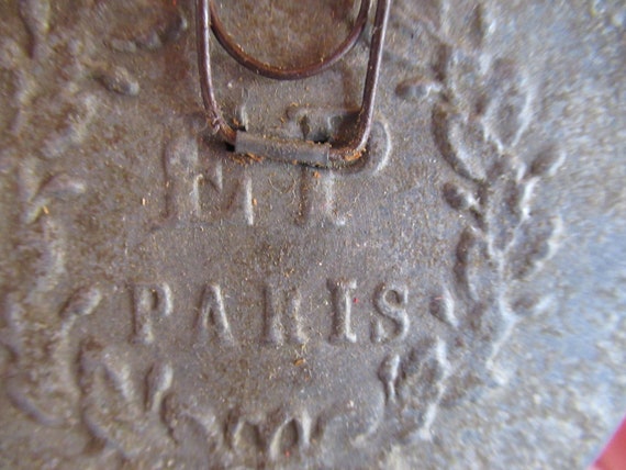 Antique Compact French Mirror Embossed E P Paris Fold… - Gem